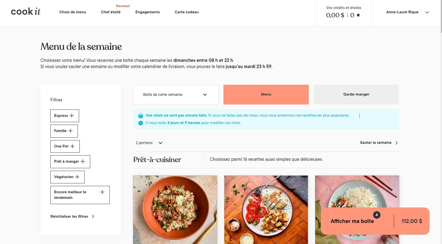 J'ai testé les boîtes Cook It : voici mon avis